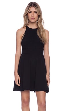 ADDISON Burton Halter Fit + Flare Dress in Black | REVOLVE