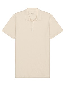 ALLSAINTS Figure Short Sleeve Polo in Biscuit Taupe | REVOLVE