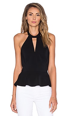 Amanda Uprichard Cecily Peplum Top in Black | REVOLVE
