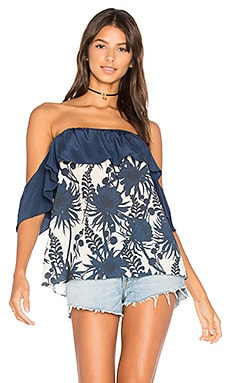 ANIMALE Off Shoulder Top in Flare Marine | REVOLVE