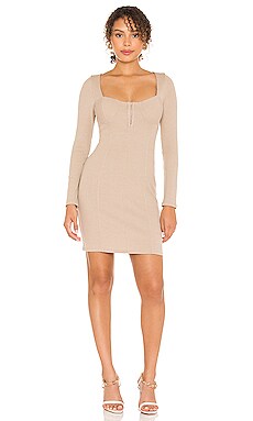 ASTR the Label Hook & Eye Bodycon Dress in Taupe | REVOLVE