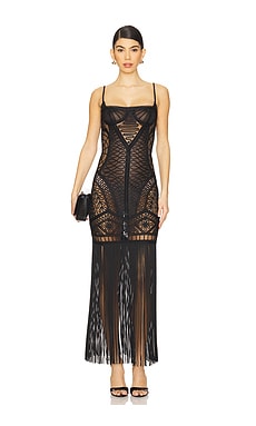 THE ATTICO Sleeveless Midi Dress in Black | REVOLVE