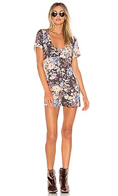AUGUSTE Dahlia Button Down Romper in Ink | REVOLVE