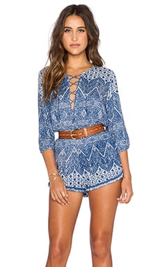 AUGUSTE Nomad Romper in Navy Wonder | REVOLVE