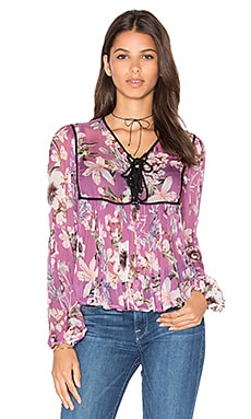AUGUSTE Boho Is Best Sheer Top in Plum | REVOLVE