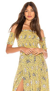 AUGUSTE X REVOLVE Valentina Goddess Crop Top in Floral Bird Yellow ...