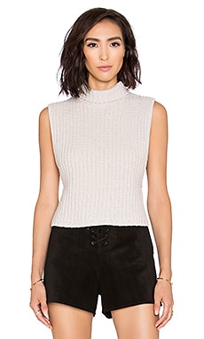 Autumn Cashmere Cropped Mockneck Sleeveless Sweater in Linen | REVOLVE
