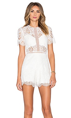Alexis Brias Romper in Off White Lace | REVOLVE