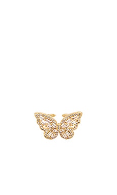 BRACHA Mini Iced Out Butterfly Ring in Gold | REVOLVE