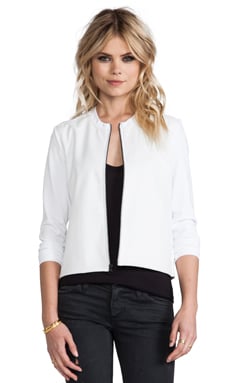 Bobi Jacket with Faux Leather in White & White | REVOLVE