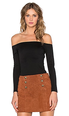 Capulet Shoulderless Bodysuit in Black Ponte | REVOLVE
