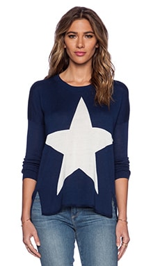Central Park West Charleston Star Sweater in Navy | REVOLVE