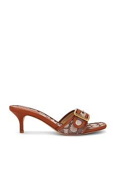 Coach Margo Signature Textile Jacquard Sandal in Cocoa & Burnished ...