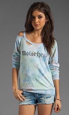 Chaser Motorhead Logo Fleece Deconstructed Raglan in Tie Dye | REVOLVE