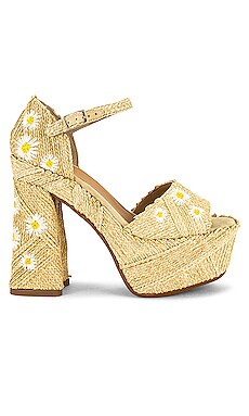 Castaner Antonella Platform Heel in Raffia Natural | REVOLVE