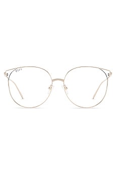 DIFF EYEWEAR Rory in Gold & Blue Light Tech | REVOLVE