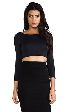 David Lerner Low Back Crop Top in Classic Black | REVOLVE