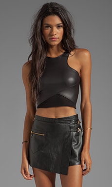 Donna Mizani Mesh Inset Racer Front Top in Black | REVOLVE