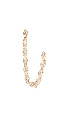 EF COLLECTION Single Pave Diamond Marquise Double Stud Earring in Gold ...