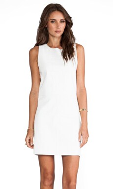 Elliott Label Boss Leather Dress en White Croc | REVOLVE