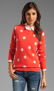 Equipment Sloane Classic Dots Crew Neck Sweater in Cayenne | REVOLVE