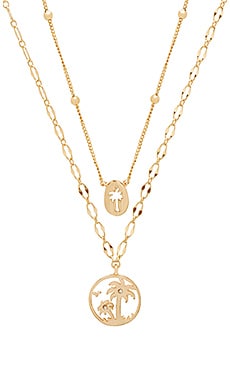 Ettika Layered Palm Tree Necklace in Gold | REVOLVE