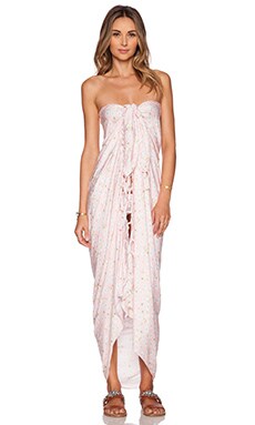 Frankies Bikinis Floral Pareo in Pink Pansies | REVOLVE