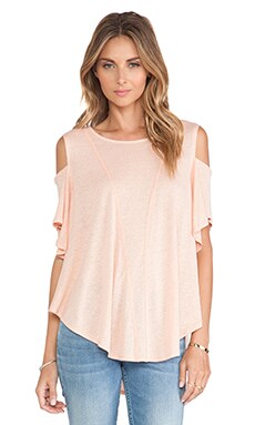 Free People Cold Shoulder Top in Peach | REVOLVE
