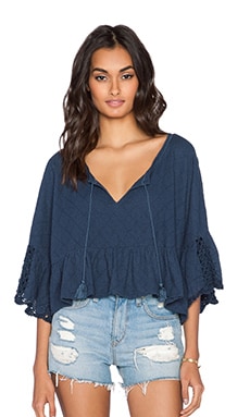 Free People Sweet Talker Top in Navy | REVOLVE