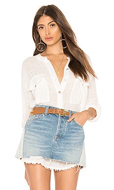 Free People Talk To Me Button Down in Ivory | REVOLVE