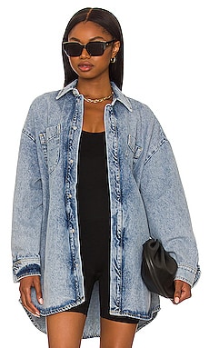 Good American Denim Shacket in Indigo299 | REVOLVE