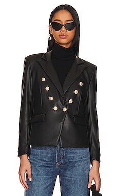 Generation Love Delilah Faux Leather Blazer in Black | REVOLVE