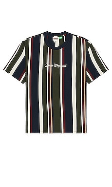 Guess Originals Originals Vertical Stripe Tee in Uniform Blue Multi ...