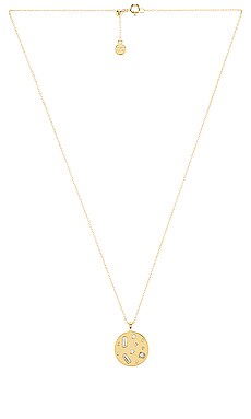 gorjana Desi Coin Necklace in White Crystal & Gold | REVOLVE