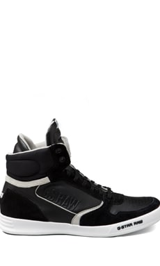 G-Star Yard Pyro Hi Top Sneaker in Black Leather/Suede in Black Leather ...