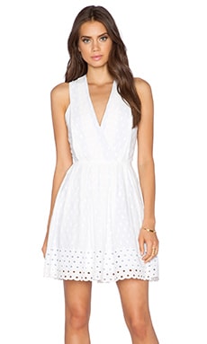 Greylin Shandi Eyelet Border Dress in White | REVOLVE