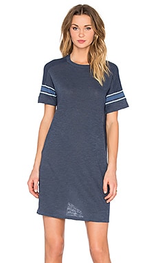 MONROW Sporty Oversized Tee Dress in Jean Blue | REVOLVE
