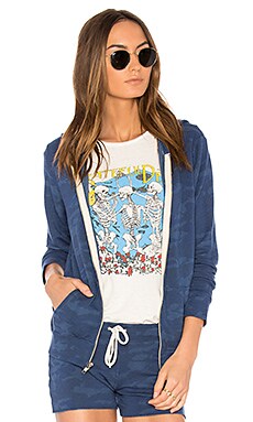 MONROW Supersoft Camo Hoodie in Jean Blue | REVOLVE