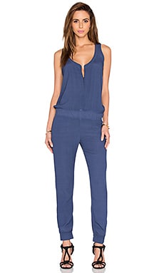 MONROW Crepe Jumpsuit in Jean Blue | REVOLVE