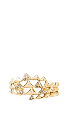 House of Harlow 1960 House of Harlow Pyramid Wave Pave Cuff in Gold ...