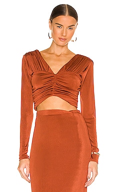 House of Harlow 1960 x REVOLVE Berlin Top in Rusty Brown | REVOLVE