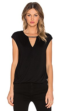 Heather Keyhole Wrap Top in Black | REVOLVE