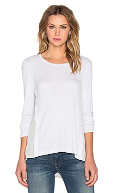 Heather Silk Overlay Slouchy Top in Heather White | REVOLVE