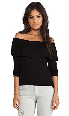 James & Joy Donna Rollover Top in Black | REVOLVE
