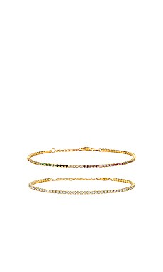 joolz by Martha Calvo Micro Tennis Bracelet Set in Rainbow | REVOLVE