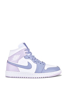 Jordan Air Jordan 1 Mid Sneaker in Indigo Haze, Doll & White | REVOLVE