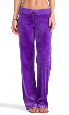 Juicy Couture Velour Original Leg Pant in Bright Violet | REVOLVE