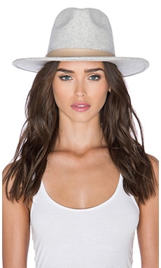 Lack of Color CHAPEAU THE MACK en Light Speckled Grey & Nude Leather ...