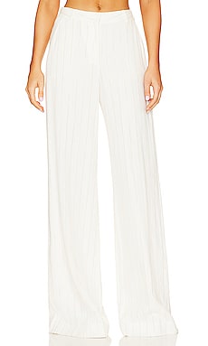 L'AGENCE Pilar Wide Leg Pant in Ecru & Gold | REVOLVE