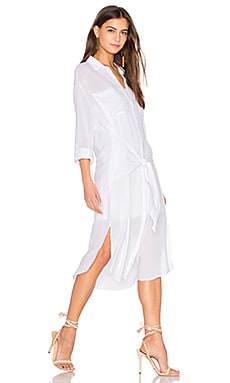 Line & Dot Andria Tied Shirt Dress in White | REVOLVE